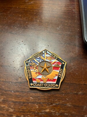 COAST GUARD Challenge Coin;STAR SHAPE; 5 MILITARY ARMED FORCES ;Sunset ...