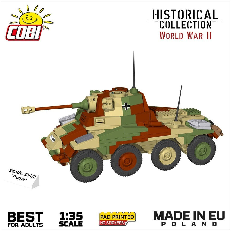 Cobi 2287 Sd.Kfz 234/2 Puma Bausatz 470 Teile 1 Figur sofort lieferbar ...