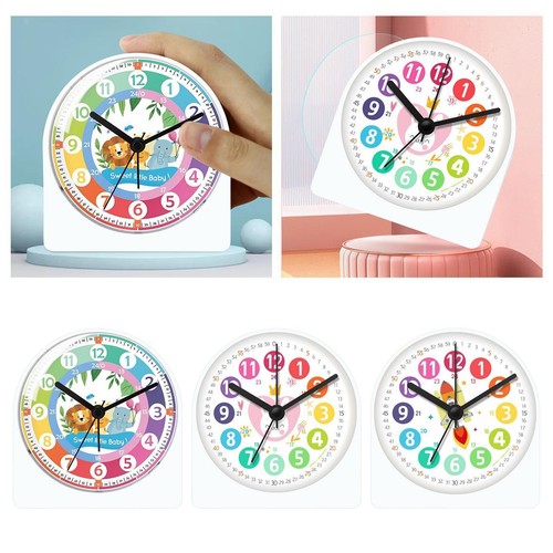 Creative Analog Alarm Clock for Kids, Night Lamp Silent Learning Desk ...