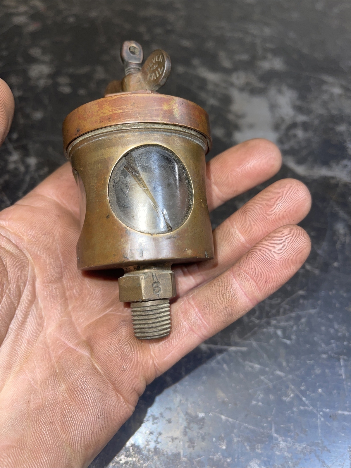 Antique Brass Never Fail 1/4” Rod Oiler Hit Miss Steam Engine ...