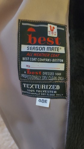 best season mate all weather trench coat 40 r texturized 100% polyester ...