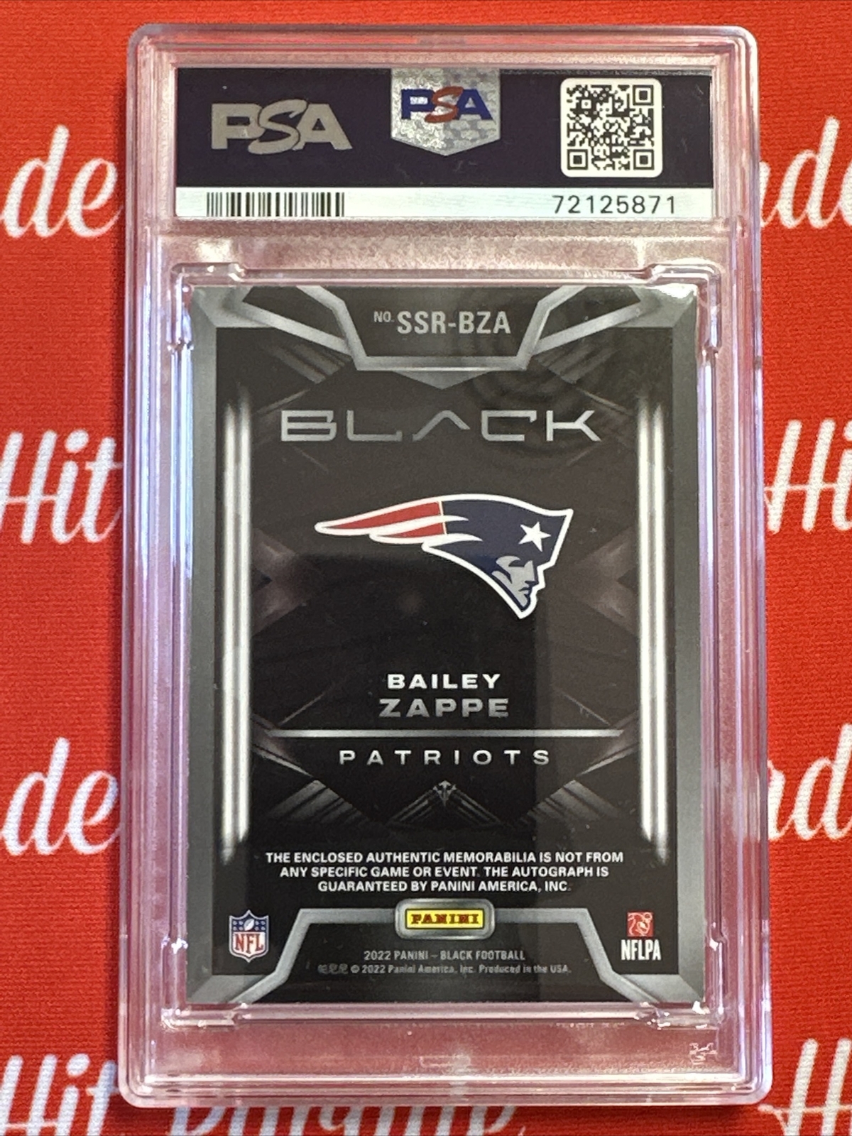 2022 Panini Black Bailey Zappe Sizeable Signatures Emerald 3/5 PSA 8 ...