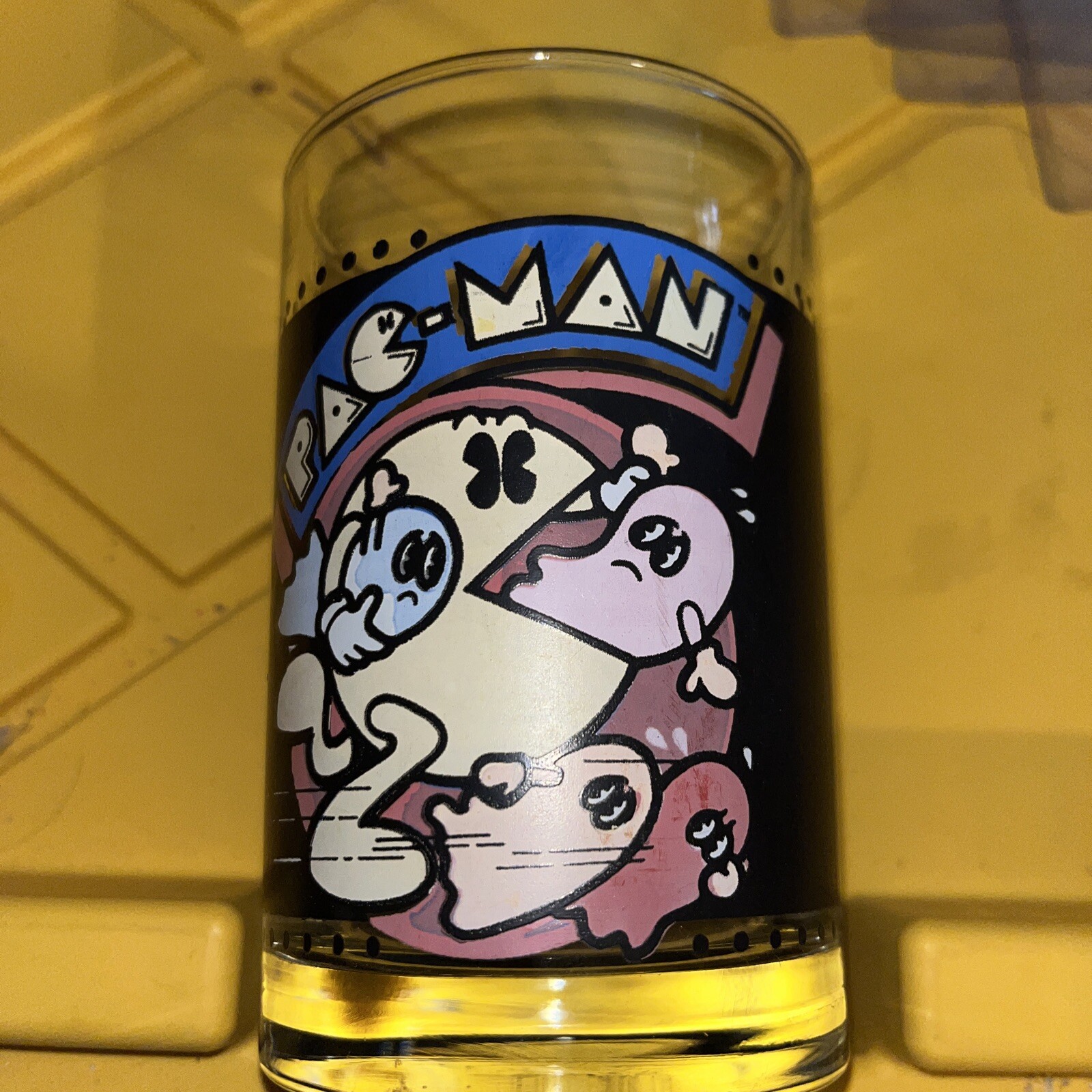 Pacman Drinking Glass VTG 1980 Bally Video Game Cup Arbys Ghost Inky ...
