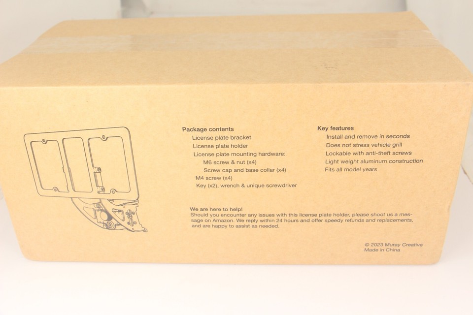 Muray Creative No Drill Front License Plate Holder 2020-2023 Tesla ...