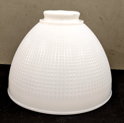 Vintage White Milk Glass 5.5"x8" Waffle Torchiere Lamp Light Shade - 2. ...