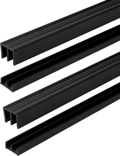 2 Pack Plastic Sliding Door Track Set for 1/4" Thick Panels Sliding ...