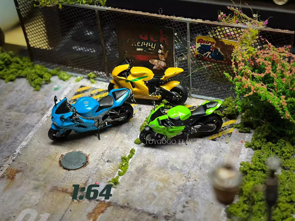3D PRINT 1/64 motorcycle motorbike kawasaki fit 1:64 figure car Mini ...