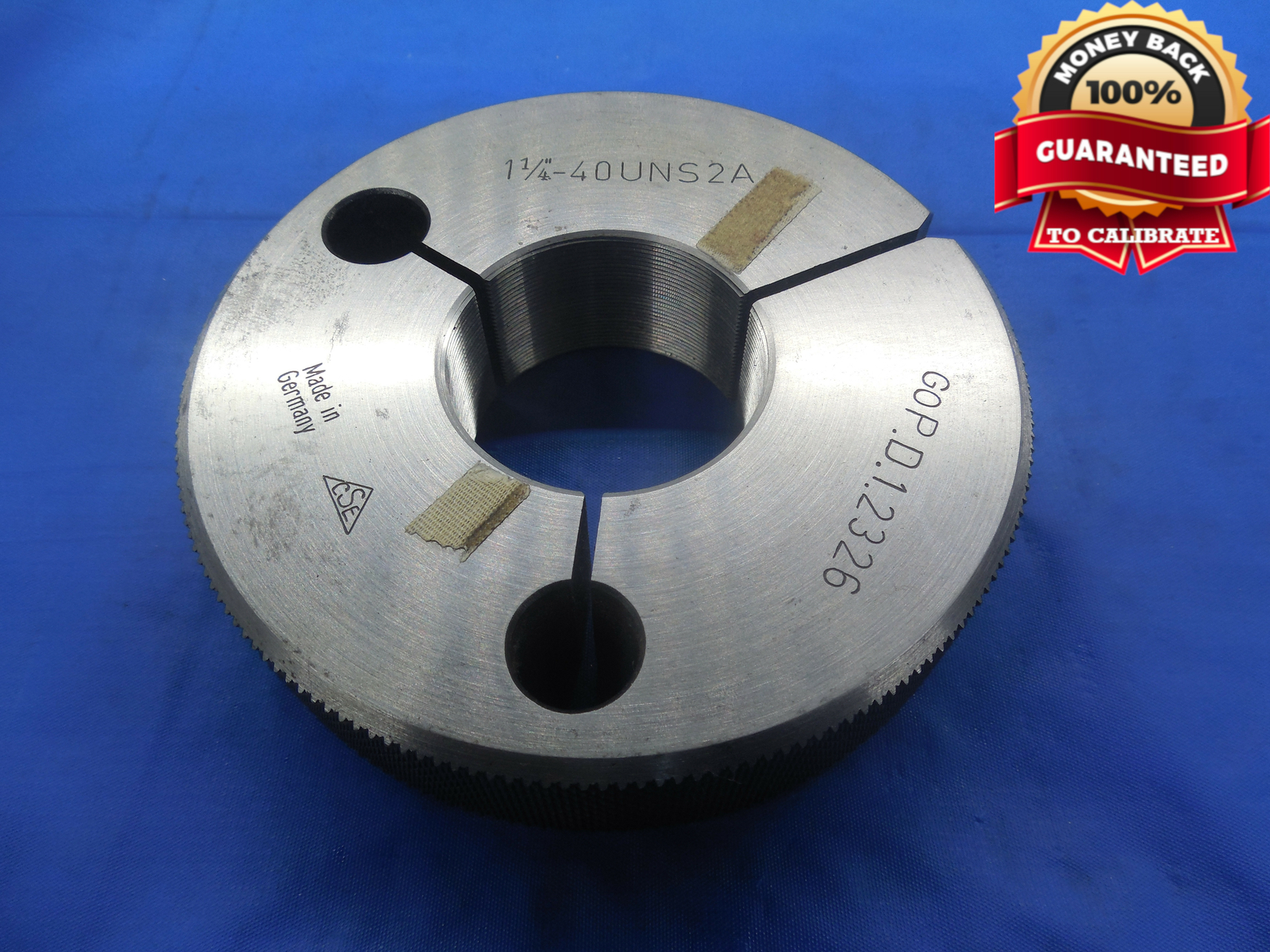 1 1/4 40 UNS 2A THREAD RING GAGE 1.25 GO ONLY P.D. = 1.2326 NS UN-2A 1. ...