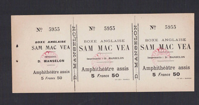 VERY RARE 1909 SAM McVEA full boxing ticket EARLY BLACK BOXER McVEY | eBay
