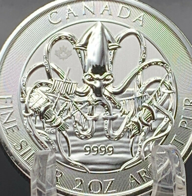 2020 Kraken 2 oz .9999 Fine Silver Coin Canada Creatures of the North ...