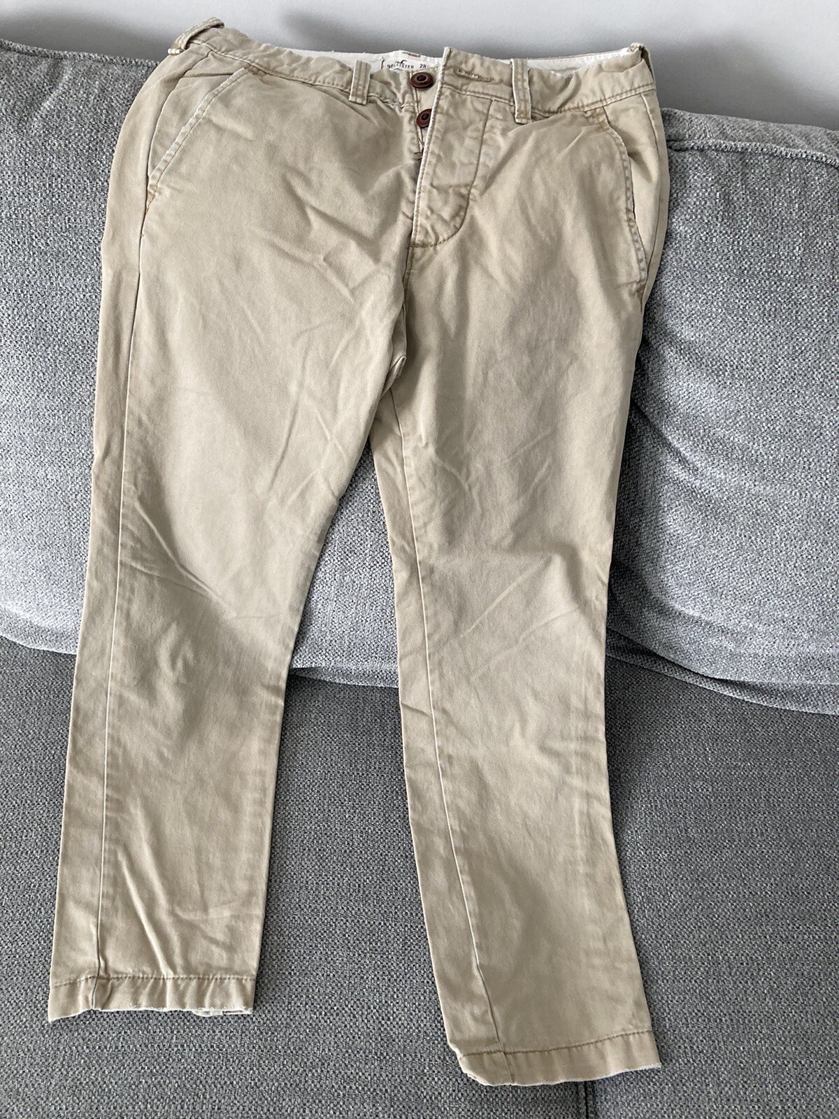 Hollister Pants Men's 28x28 Khaki Casual Button Fly Excellent Condition ...