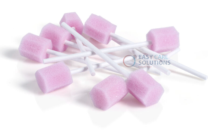 250x Oral Foam Swabs - PINK, Mouth Cleansing Swabs, Lollipop swabsticks ...