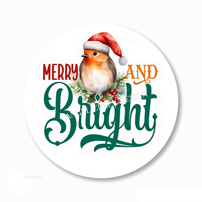 Merry & Bright Robin Christmas Favors Envelope Seals Scrapbook Stickers ...
