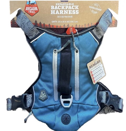 Arcadia Trail Expandable Backpack Blue Dog Harness Medium Used Once | eBay