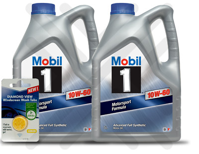 Mobil 1 10W-60 10 Litres 10L (2 X 5L) Car Engine Oil + 5L SCREEN WASH ...