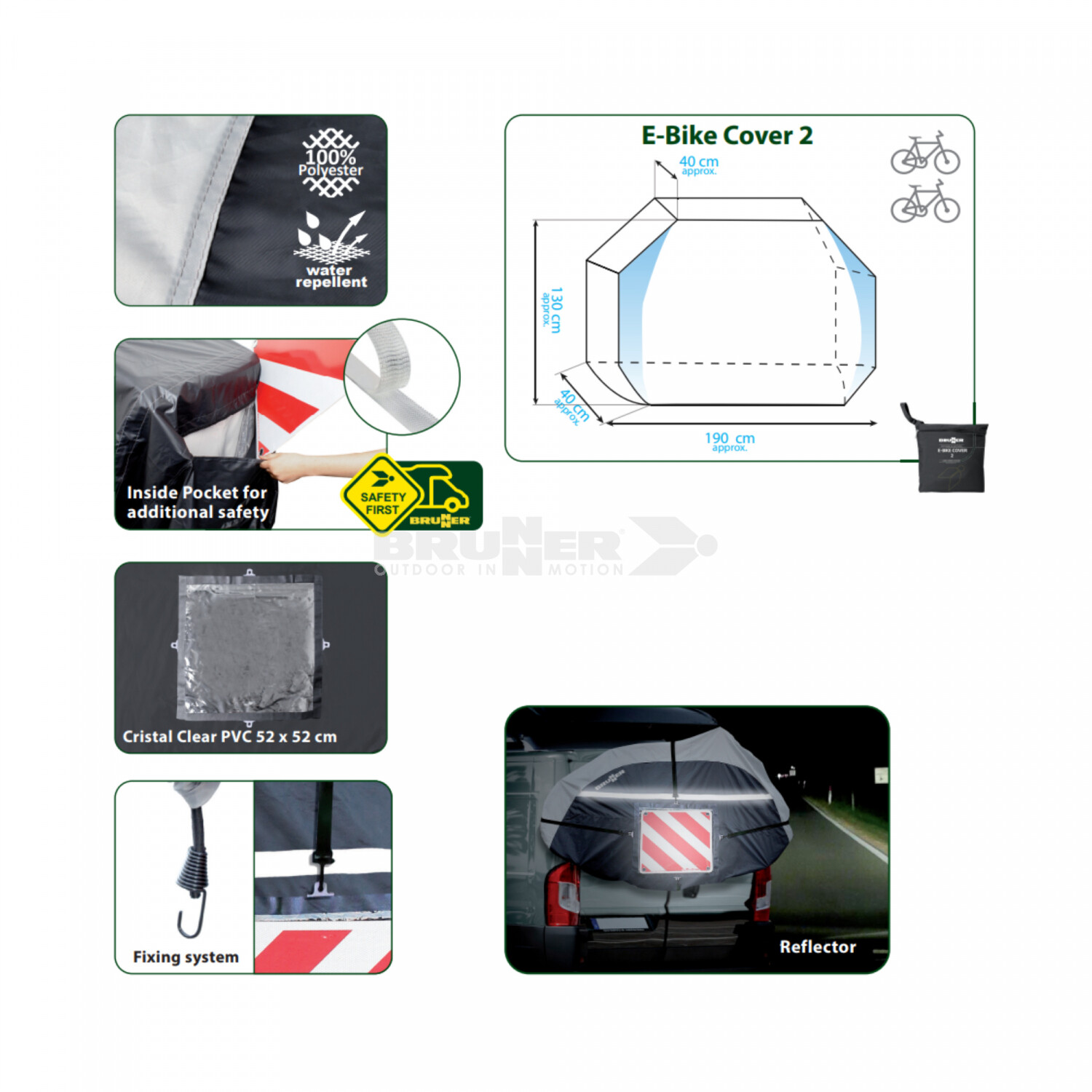 Brunner Bike Rack Cover 2 3 4 Cycles Caravan Motorhome campervan E-bike ...