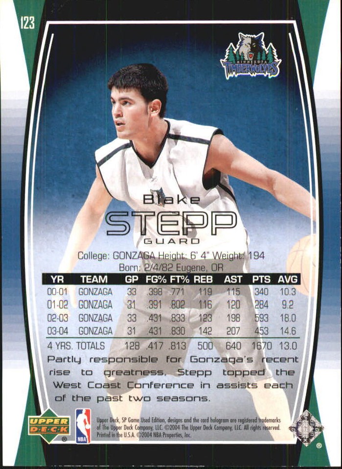 2004-05 SP Game Used #123 Blake Stepp RC /999 - NM-MT | eBay