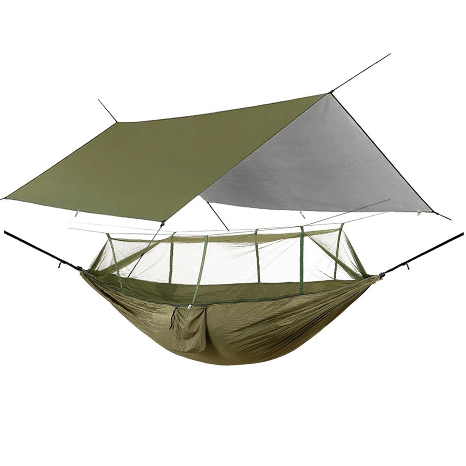 Camping Hammock With Mosquito Net / Under Quilt Blanket/ Rainfly Cover ...