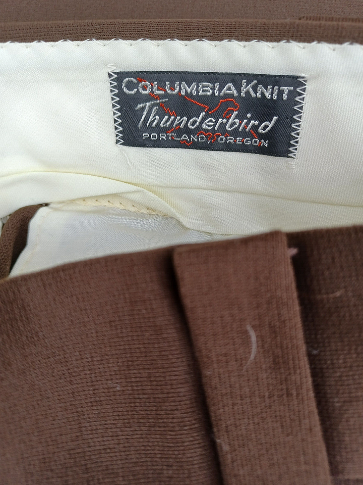 Vintage NWOT THIUNDERBIRD COLUMBIA KNIT Brown Flare Leg Polyknit Slacks ...