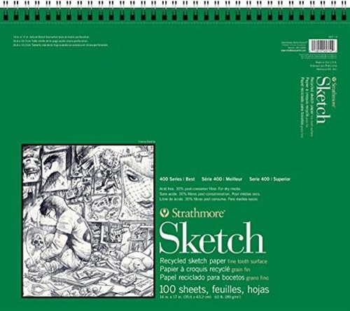 Strathmore 400 Series Sketch Pad, Recycled Paper, 11x14 inch, Assorted ...