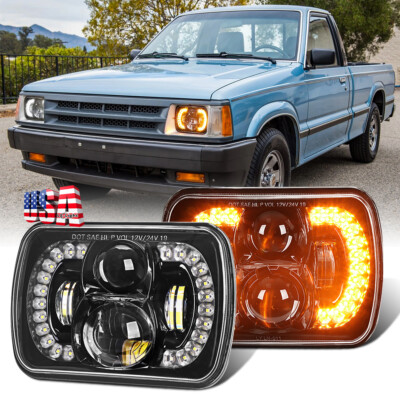 for Chevy S10 1982-1994 Pickup Pair 130W 7x6" LED Headlights Hi/Lo Halo ...