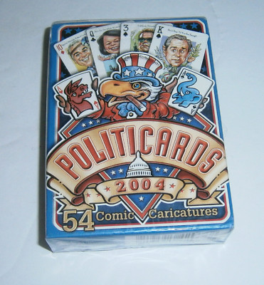NEW POLITICARDS 2004 54 FAMOUS POLITICAL CARICATURES BLUE VINTAGE ...