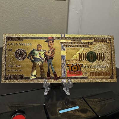 24k gold foil plated Toy Story Banknote Disney Collectible Woody And ...