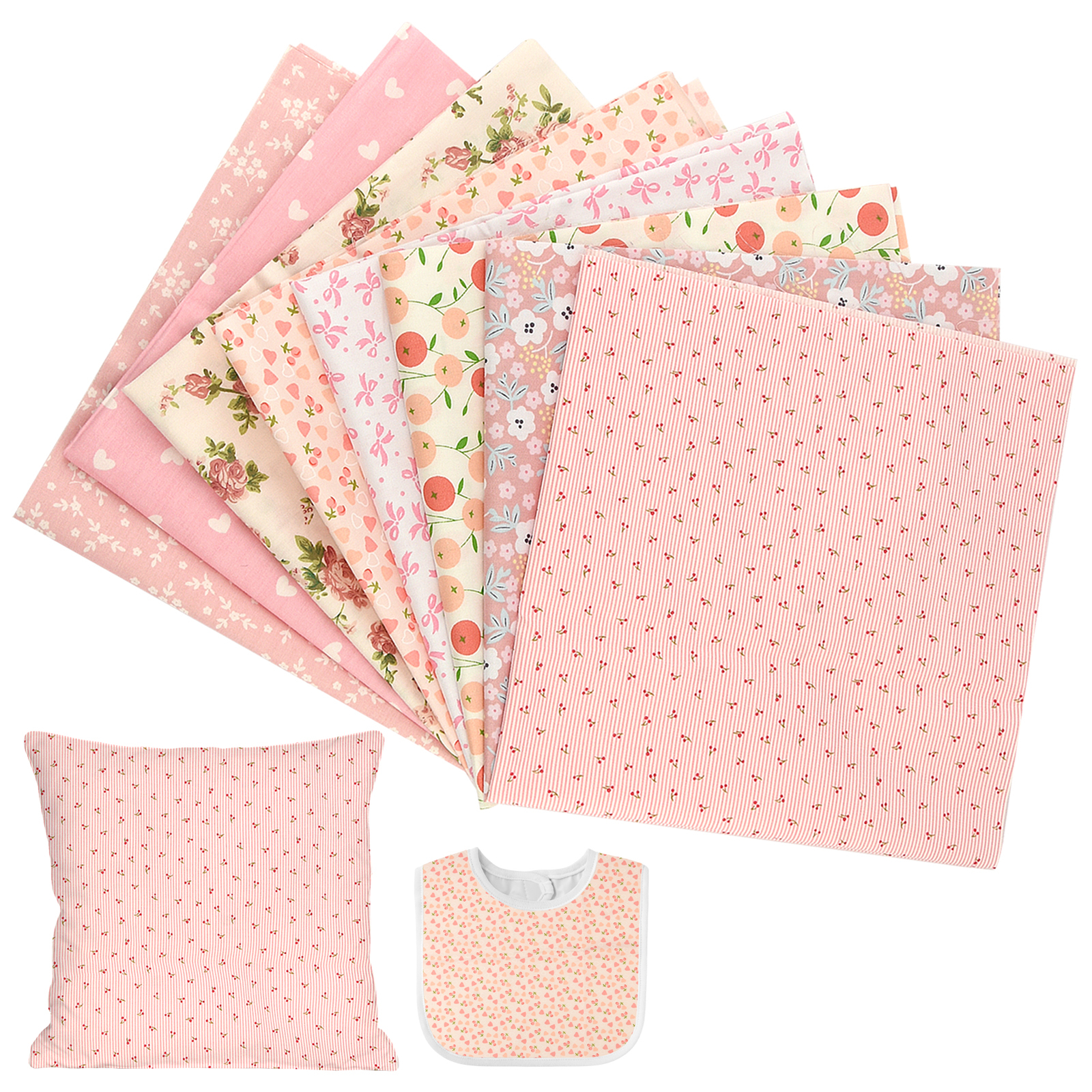8pcs Craft Fabric Fat Quarters Precut DIY Multi Color Floral For Sewing ...