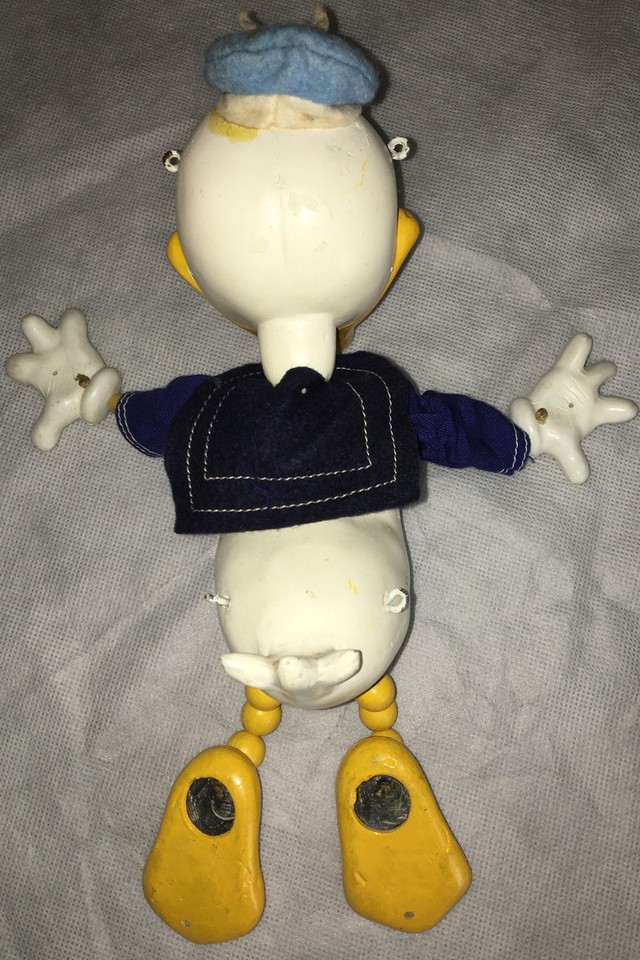 Vintage 1960s PELHAM wooden Puppet Disney’s DONALD DUCK-No cross bar ...