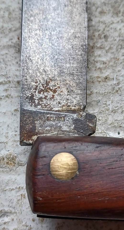 vintage mer knife germany folding solingen Wood Handle non locking | eBay
