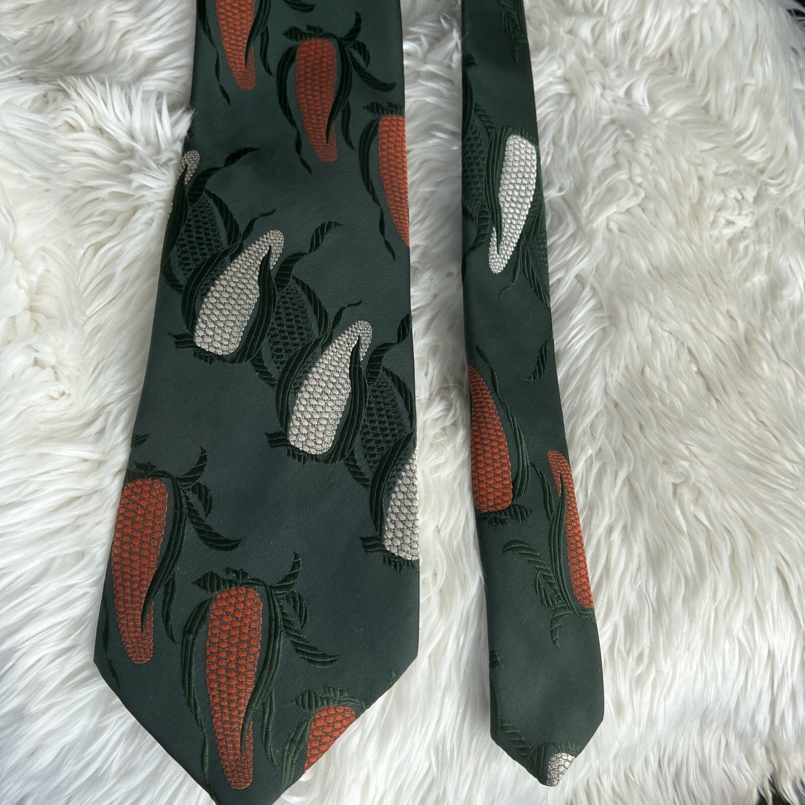 1960’s Corn Tie Men's Vintage Wide 4” Art Deco Polye… - Gem