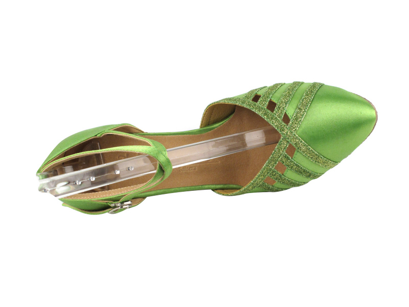 Red Satin OR Lime Green Glitter, Salsa Very Fine Dance Shoes Closed Toe ...