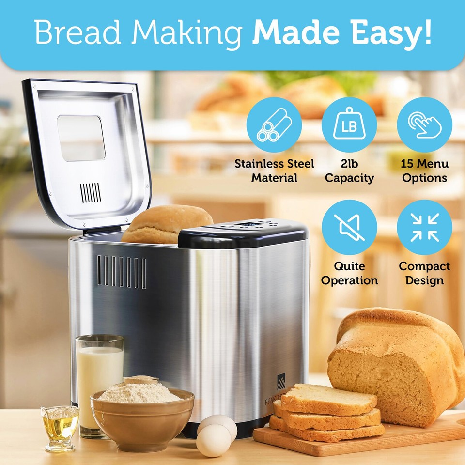 2lb loaves Stainless Steel Bread Maker and Dough Mixer Machine | eBay