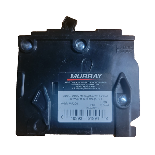Murray MP220 20A 120/240V 60Hz 2 Pole Type MP-T Circuit Breaker | eBay