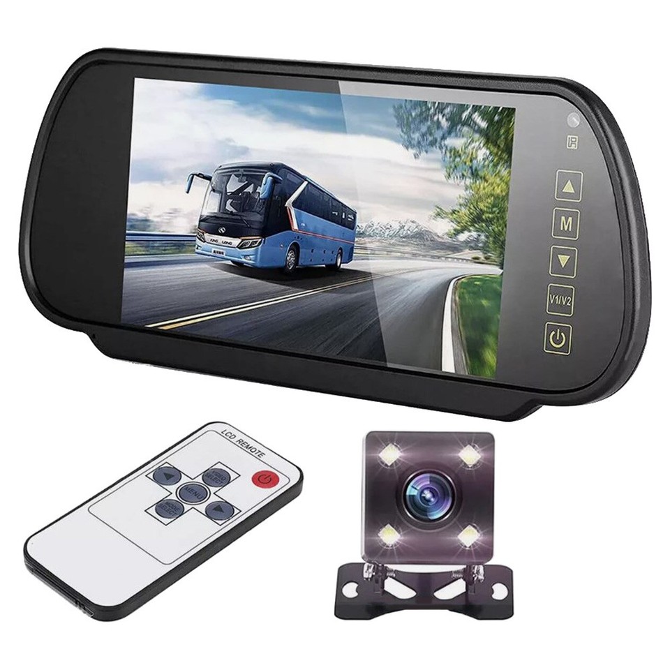 Car Rear View Sets 7" LCD Mirror Monitors + IR LED Night Vision ...