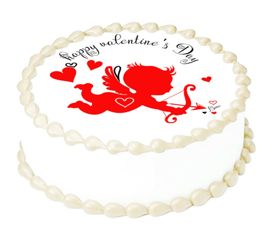 HAPPY VALENTIN'S DAY CUPID Birthday Image Edible cake topper Decoration ...