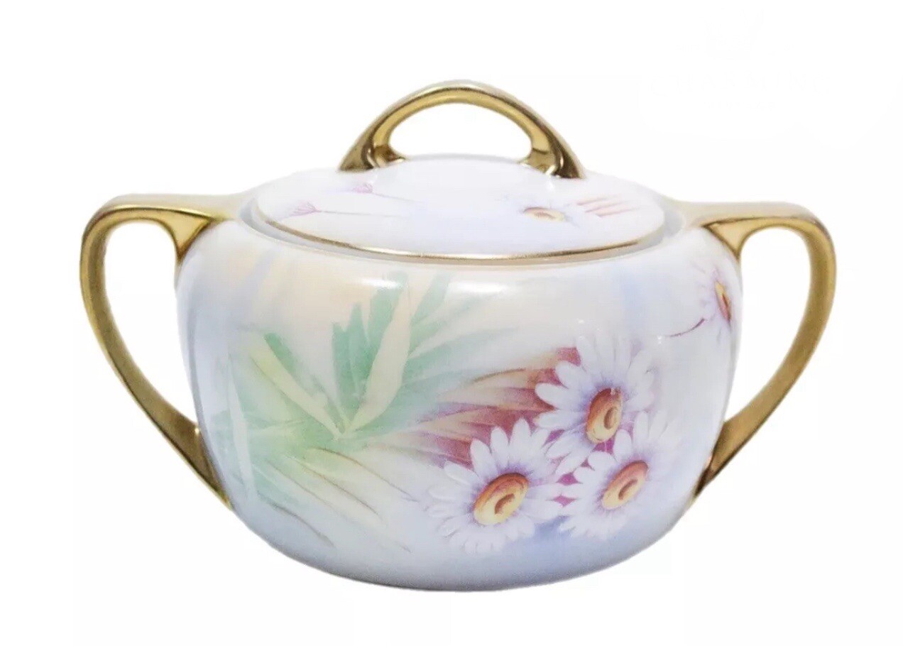 Vintage RUDOLSTADT THURINGIA Hand Painted Floral Gold Gilt Porcelain ...