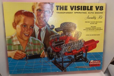 Vintage 1960s Renwal Model The Visible V8 Engine Model Assembly Kit ...