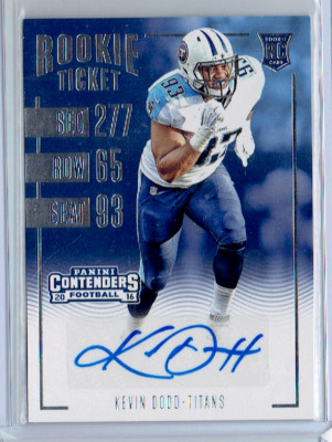 KEVIN DODD 2016 Contenders ROOKIE TICKET RC AUTO #103 Titans | eBay
