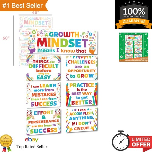 Embrace Growth Mindset - 7-Piece Wall Display for Classrooms & Learning ...