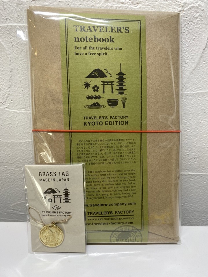 TRAVELER'S FACTORY TRAVELER'S notebook & refills 3 & Brass Tag Kyoto ...