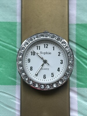 Sophie Rhinestone Bezel Gold And Silver Tone Women’s Slap Band Watch | eBay