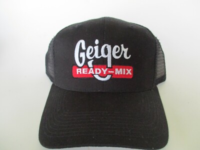 NEW GEIGER READY-MIX Advertising ADJUSTABLE HAT RED CAP BLACK | eBay