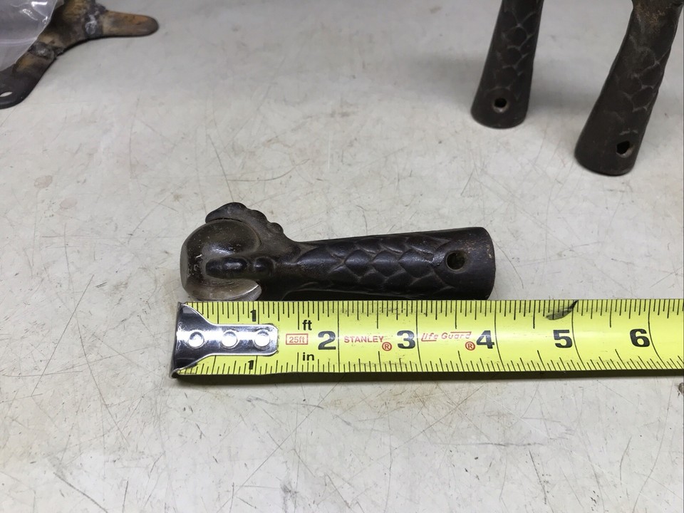 Antique Cast Iron Claw and Glass Ball Table Leg Piano Stool Feet, Set ...