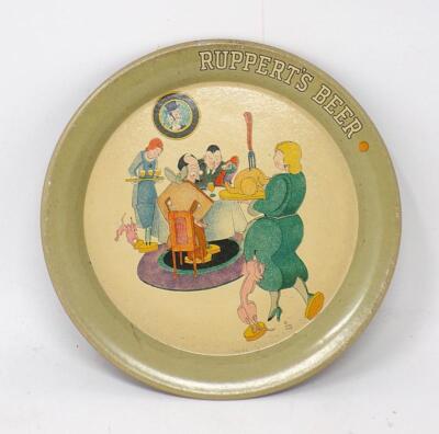 RUPPERT'S BEER TIP TRAY - 4 1/8" IN DIAMETER - VG CONDITION -HANS FLATO ...