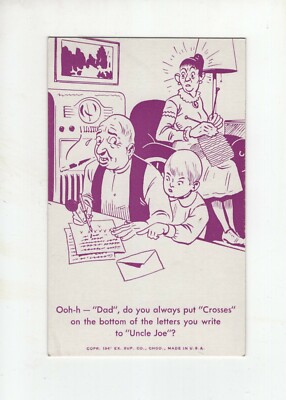 1948 Risque Joke Cartoon Gag Gift Card Made by Exhibit Supply Co ...