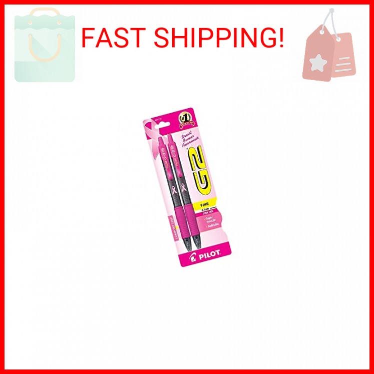 Pilot, G2 Pink Ribbon Premium Gel Roller Pens, Fine Point 0.7 mm, Pink ...