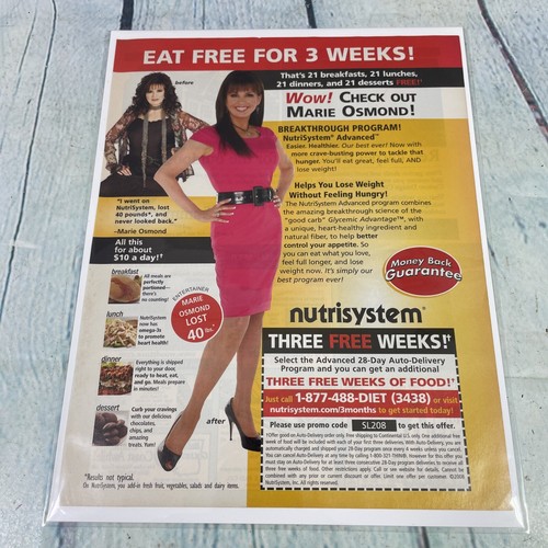 2008 Sexy Lady Marie Osmond Nutrisystem Print Ad/Poster Promo Art Magazine Page | eBay