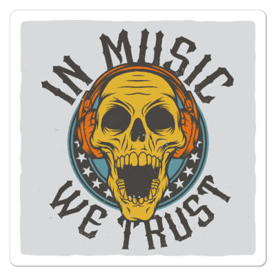 In Music We Trust Skull Sticker Decal | eBay