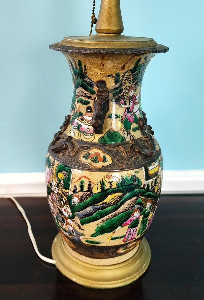 Antique Chinese Nanking Vase Lamp Qing Dynasty 19th Century | eBay